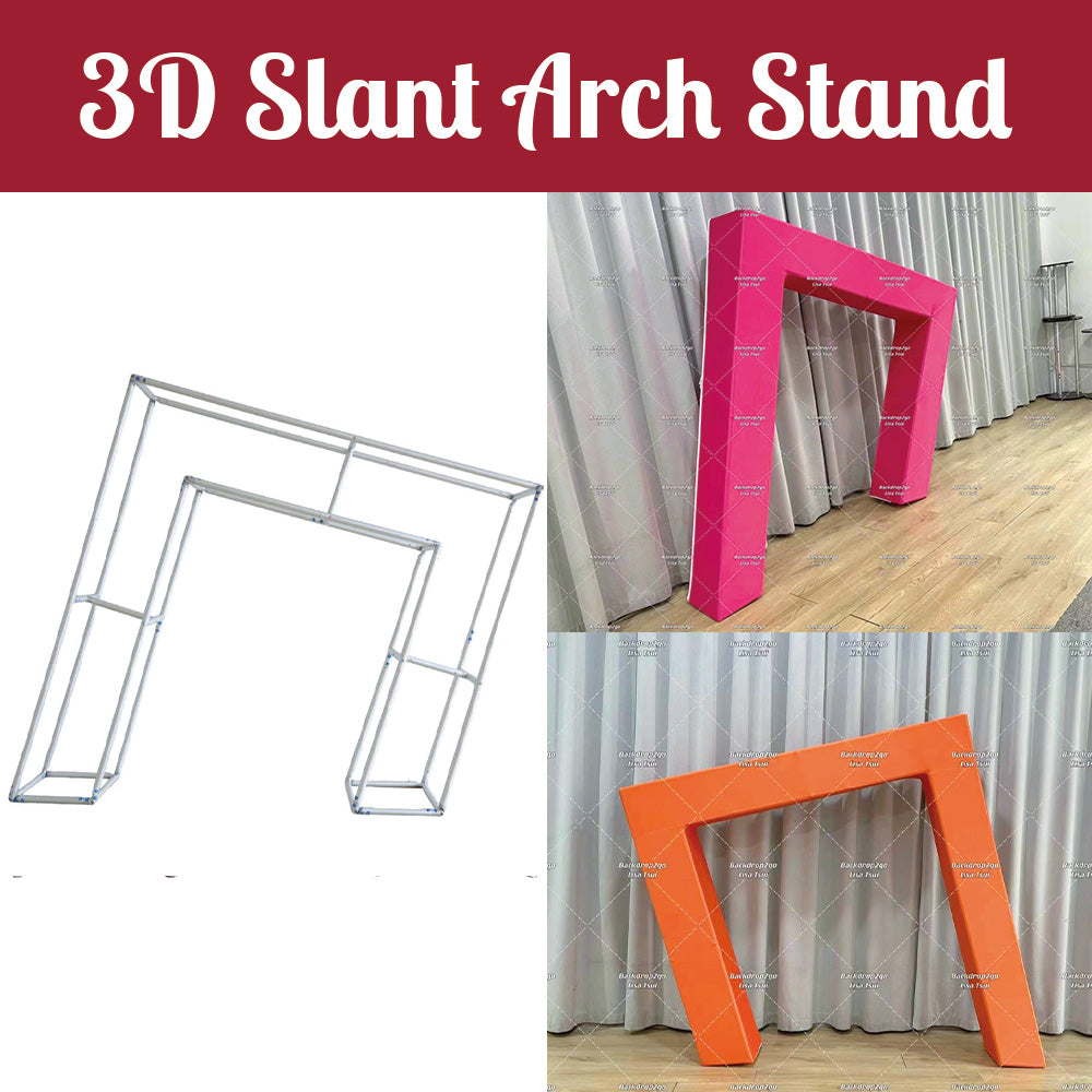 3D Slant Arch Party Backdrop Stand for Birthday&Baby Shower&Wedding Pa ...